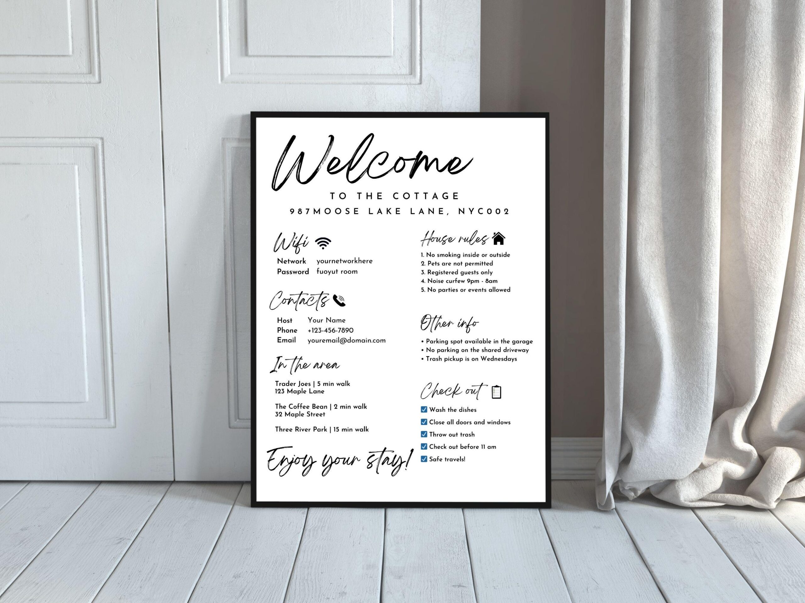 Welcome Sign for Airbnb Hosts, Vacation Rental Printable, Guest Arrival ...